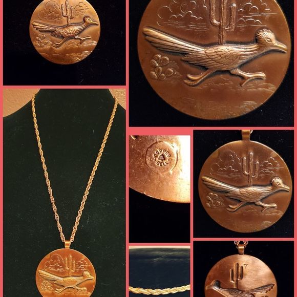 Vintage | Jewelry | 0copperbell Co Roadrunner Necklace | Poshmark